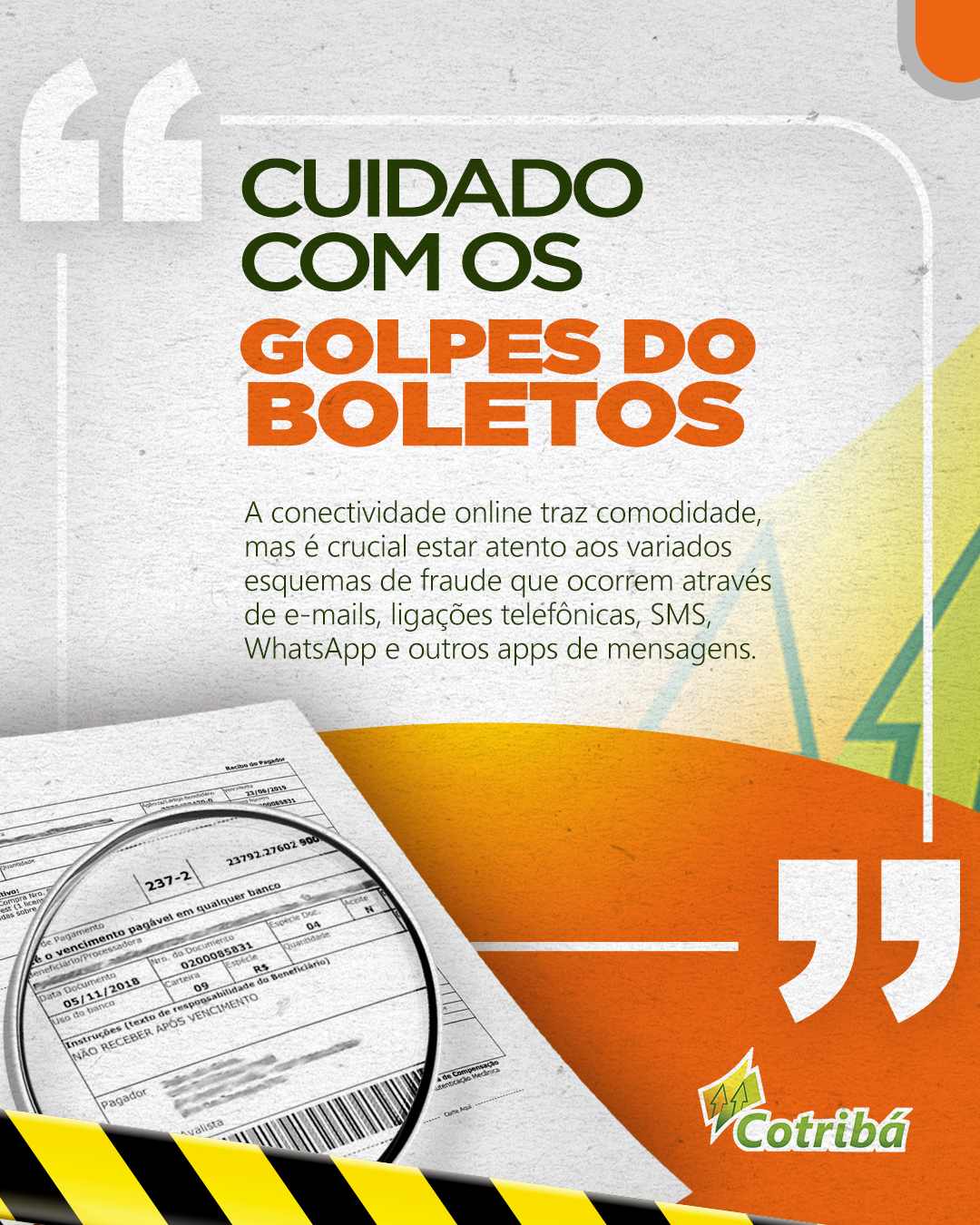Cuidado com os golpes de boleto! - Cotribá